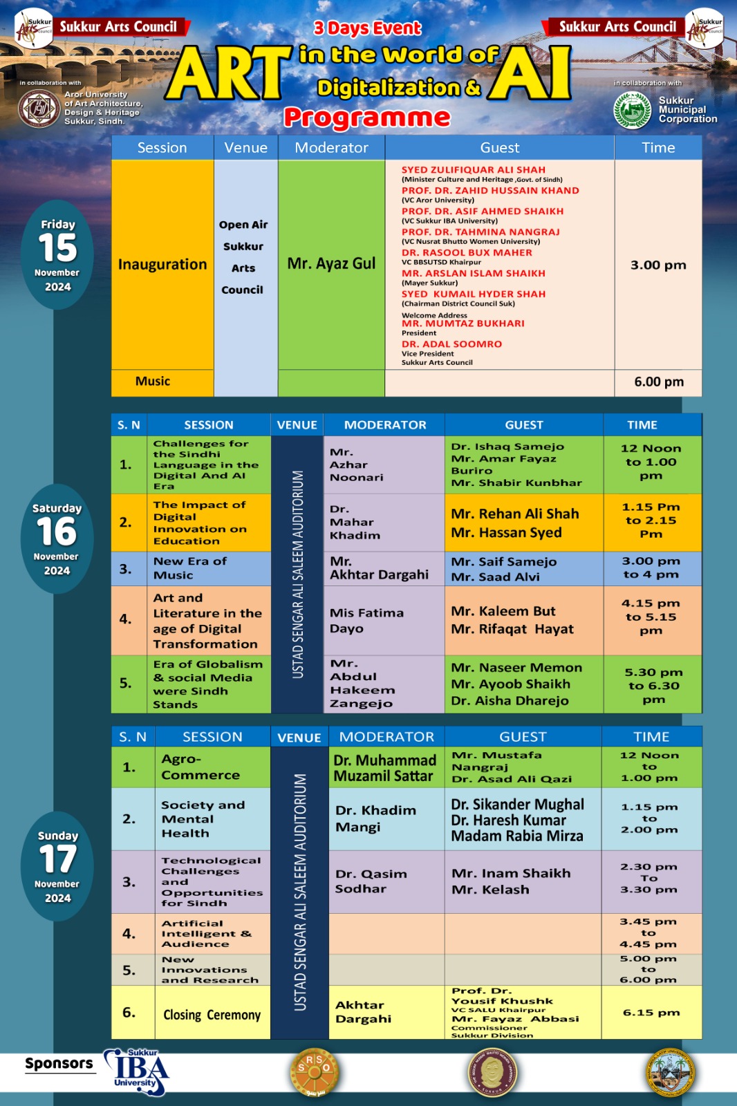 03 Days Mega Event Schedule